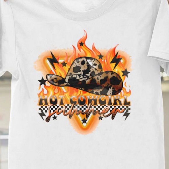 Tops | Hot Cowgirl Summer Shirt Cute Country Concert Tshirt Cowgirl Hat ...